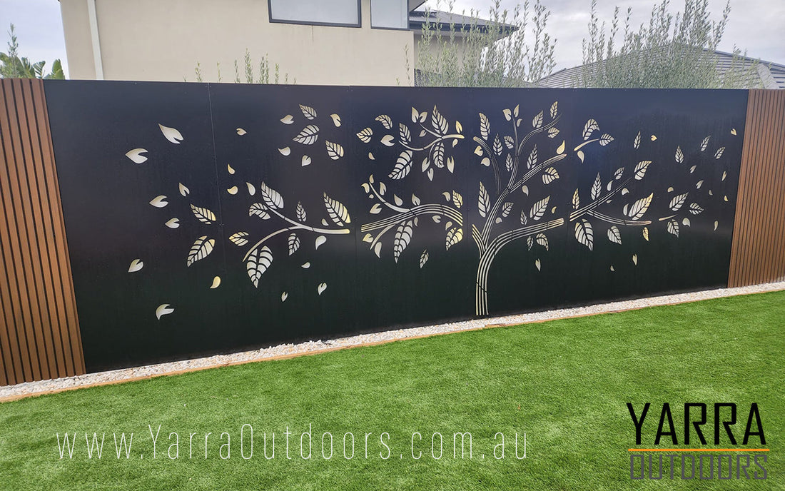 Outdoor Metal Screen – Custom Laser Cut Design – Yarra Outdoors