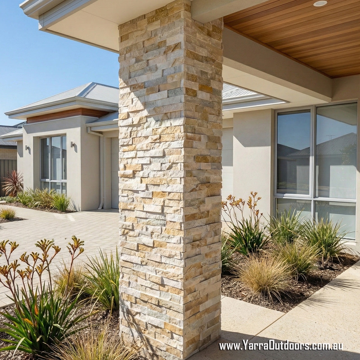 Autumn Stack Stone Wall Panels | Natural Stone Cladding – Yarra Outdoors