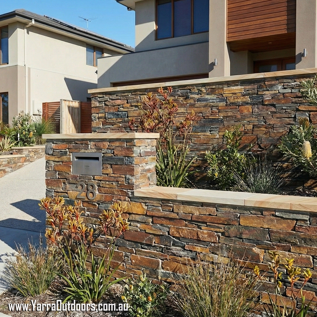 Rusty Ledge Stone Panels Natural Wall Cladding Yarra Outdoors