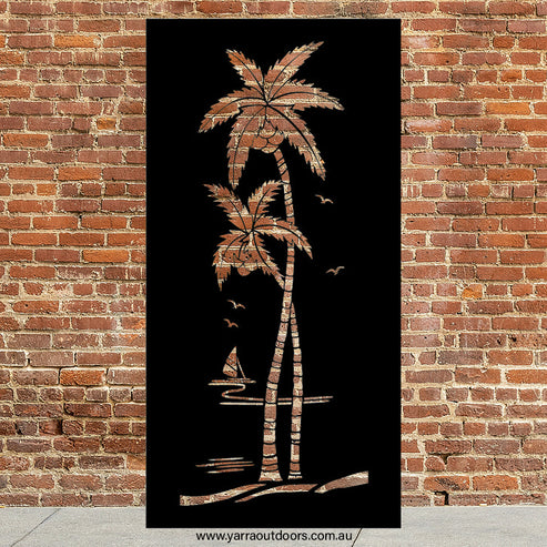 Coconut Tree - CORTEN Steel / Powder Coated Decorative Wall Panel ...